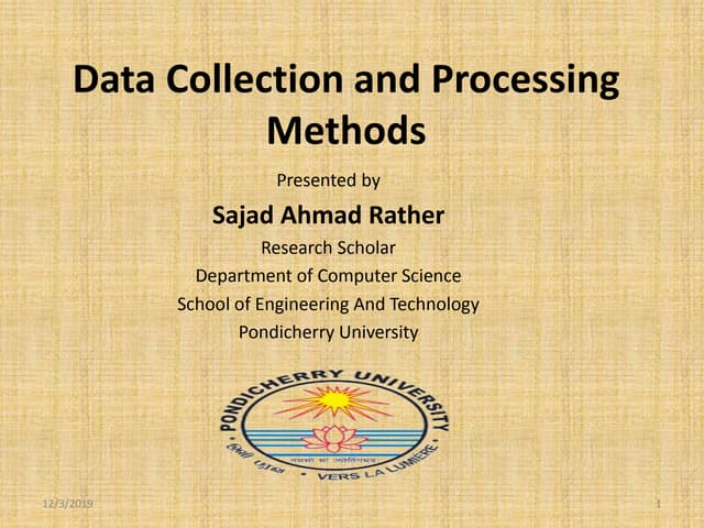 Research Methodology Data Collection And Processing Methods Ppt