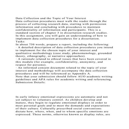 Data Collection and the Topic of Your InterestData collection pr.docx