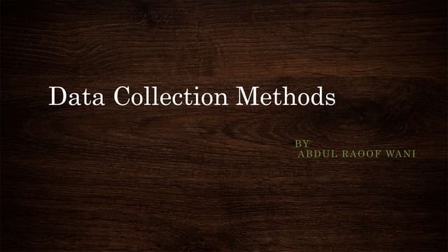 Data Collection Instruments. | PPTX