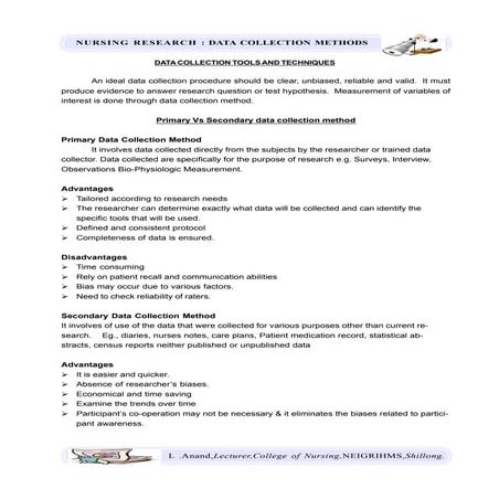 Data Collection Methods - Nursing Research | PDF
