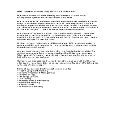 ++ Data collection software that boosts your bottom line | DOC ...