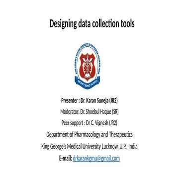 Designing data collection tools by dr Karan | PPTX