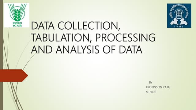 Data processing, editing and coding | PPTX