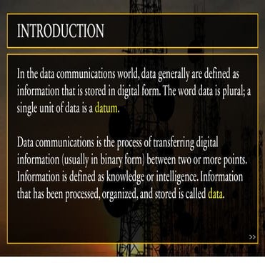 Imtroduction in the Data Communications 1 | PPT