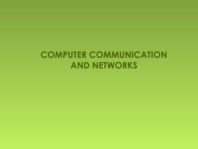 Data Communication Lecture 01 Ppt 0512