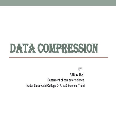 Data Compression Using Quantization Models Ppt