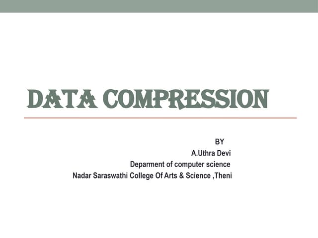 Data Compression Using Quantization Models Ppt