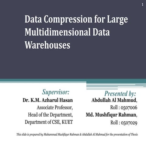Data Compression for Multi-dimentional Data Warehouses | PDF | Databases | Computer Software and ...
