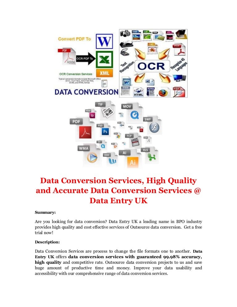 Data conversion services, high quality and accurate data conversion s…