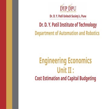 Comprehensive Guide to Cost Estimation and Capital Budgeting in ...