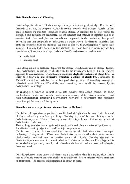 Data Deduplication And Chunking Pdf