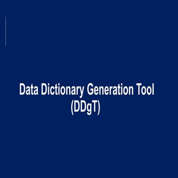 Automated Way To Generate Data Dictionary Ppt