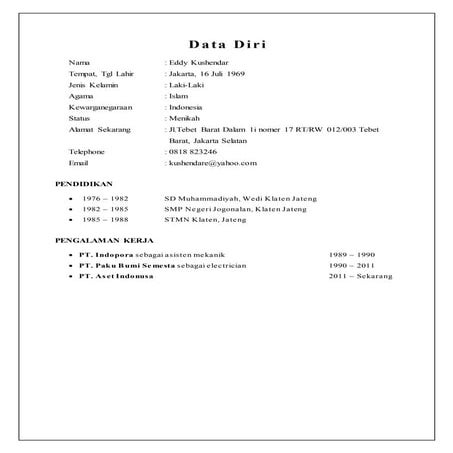 Data diri | DOCX