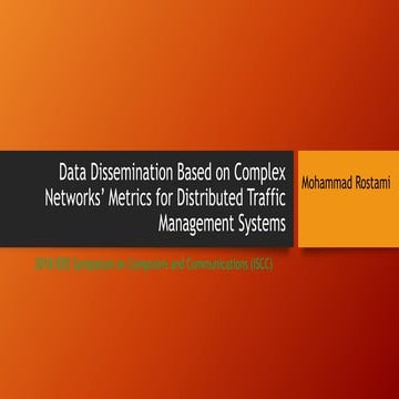 Data dissemination based on complex networks | PPT