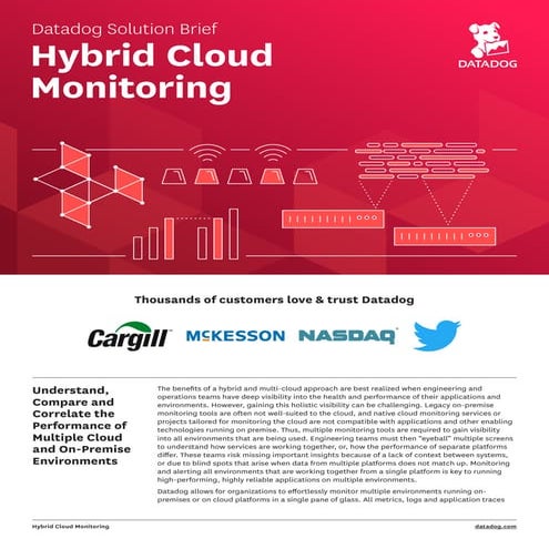 Hybrid Cloud Monitoring - Datatdog | PDF