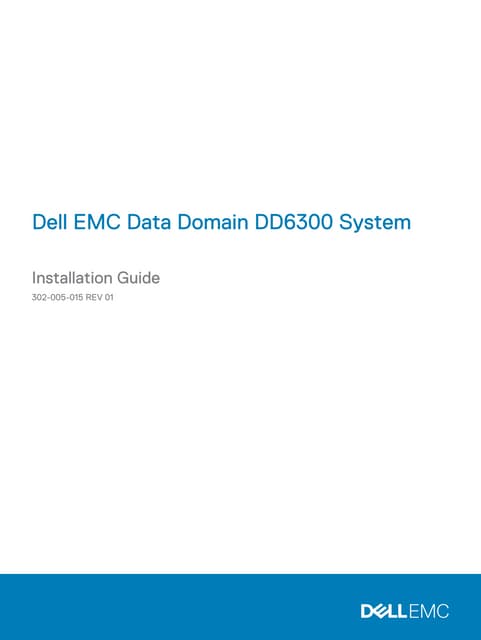 Data Emc Data Domain Dd6300 System Pdf
