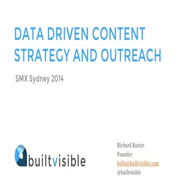 Data Driven Content Strategy and Outreach | PDF