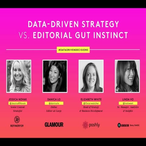 Data driven strategy vs. editorial gut instinct slide | PPT
