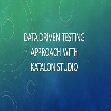 Data Driven Testing Ppt
