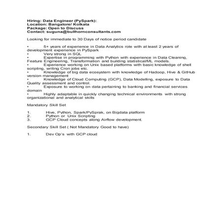 Hiring : Data Engineer (PySpark).docx