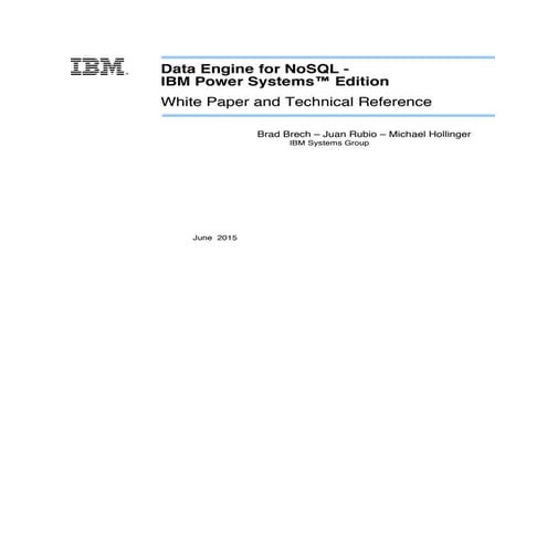 Data Engine for NoSQL - IBM Power Systems | PDF | Databases | Computer ...