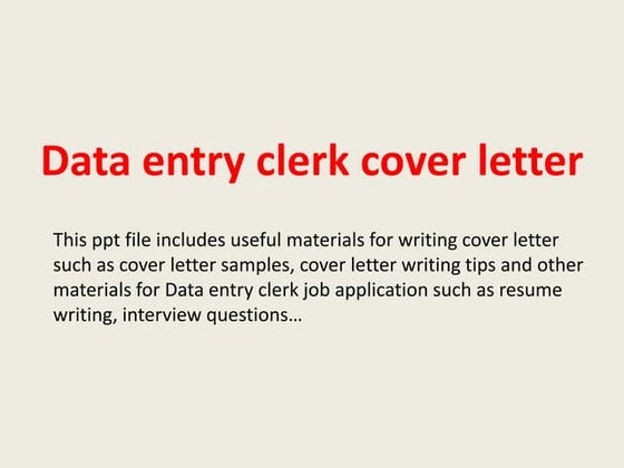 Data Entry Cover Letter Sample Cover Letter For Data Entry Sample