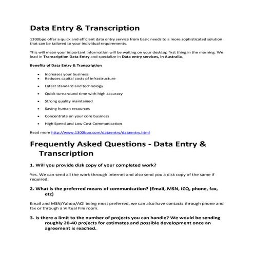 Data entry transcription | DOC