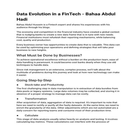 Data Evolution in a FinTech - Bahaa Abdul Hadi.pdf