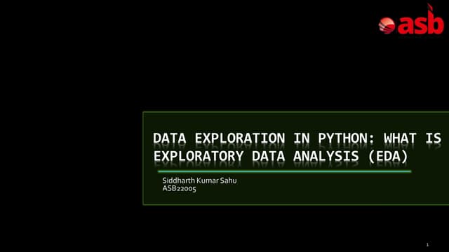 Data Exploration In Pythonpptx