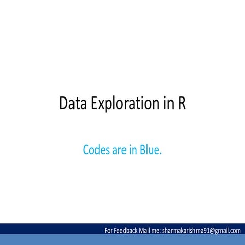 Data exploration in r | PPTX