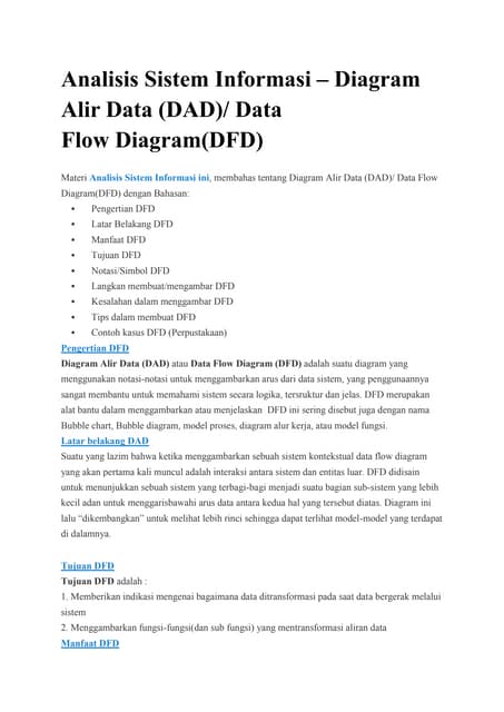 MATERI 3 DIAGRAM FLOW DATA analisa perancangan sistem informasi | PPT