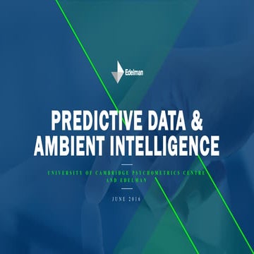 Predictive Data & Ambient Intelligence | PPT