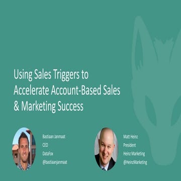 Using Sales Triggers for Account-Based Marketing & Sales | PPT