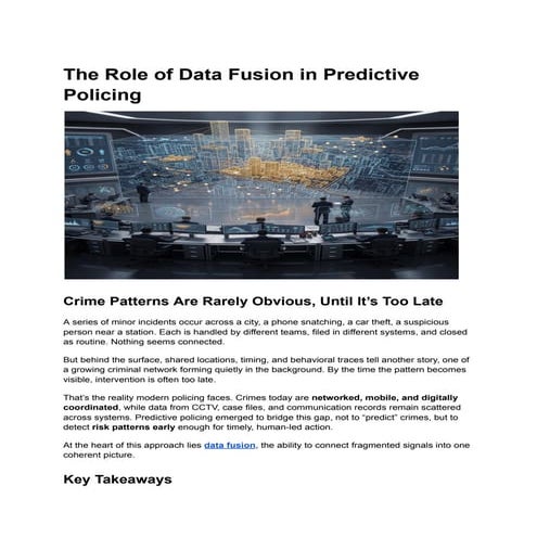 The Role of Data Fusion in Predictive Policing | PDF