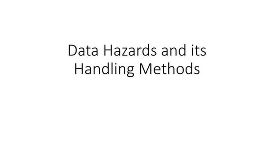 Data Hazards Pipeline MC and Architecture | PPT