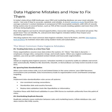 Data Hygiene Mistakes and How to Fix Them | DOCX
