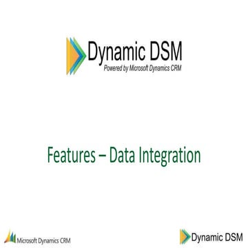 Dynamic DSM Features - Data Integration | PPTX