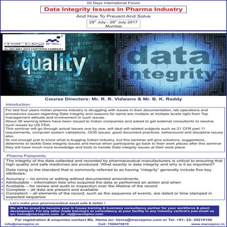 Data integrity issues in pharma industry in India | PDF