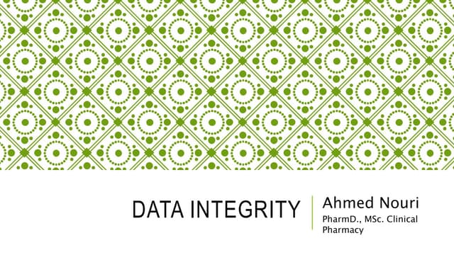 Data integrity in Pharmaceutical industry | PPTX
