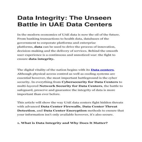 Data Integrity The Unseen Battle in UAE Data Centers.docx