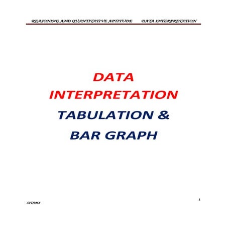 Datainterpretation tabulation and bar graph | PDF