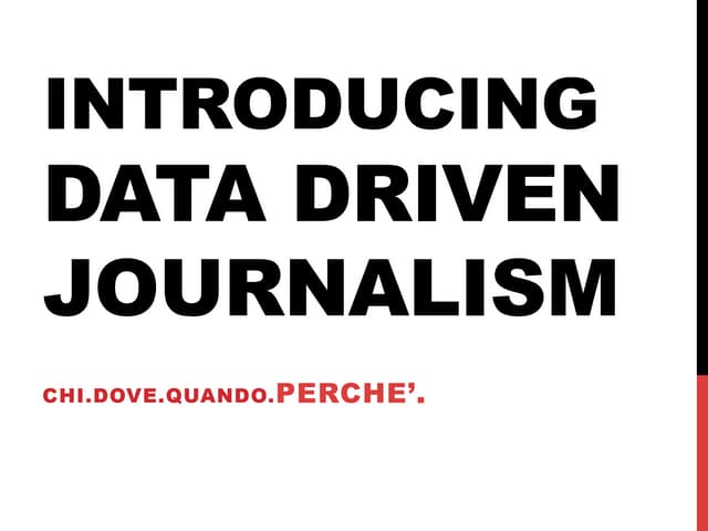 Open Data - Data Journalism | PPT
