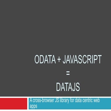 OData + Javascript = Datajs | PPTX