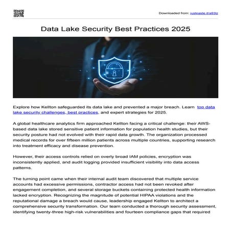 Top Data Lake Security Best Practices 2025 | PDF