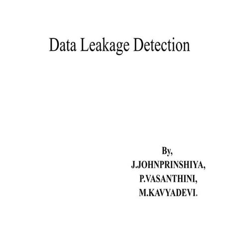 Data leakage detection | PPTX