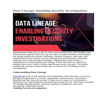 Understanding data lineage: Enabling Security Investigations | The ...