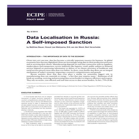Data Localisation in Russia - A Self-imposed Sanction | PDF