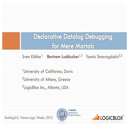 Declarative Datalog Debugging for Mere Mortals | PPT