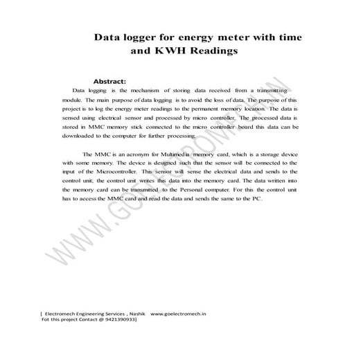 Data logger for energy meter with time and kwh readings | DOCX ...