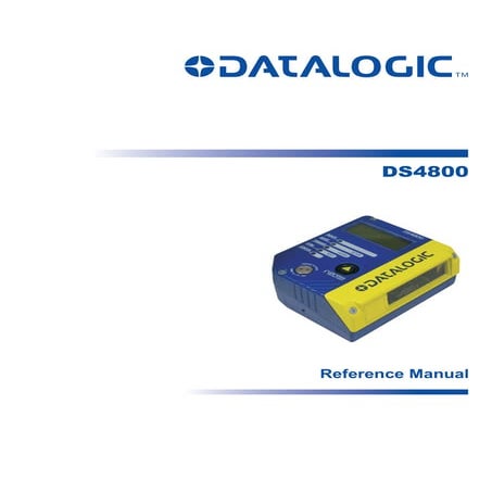 데이타로직스캐너 DATALOGIC DS4800 1D 고정식 바코드스캐너 매뉴얼 | PDF